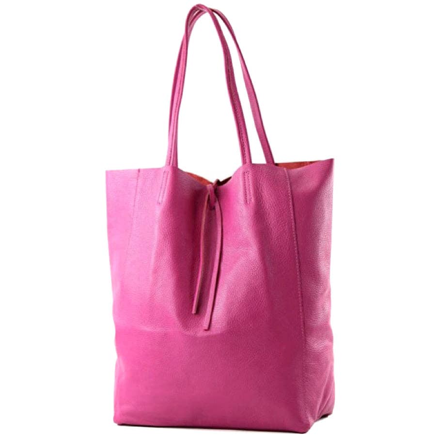 Leather Shoulder Bag with Double Handle, Large