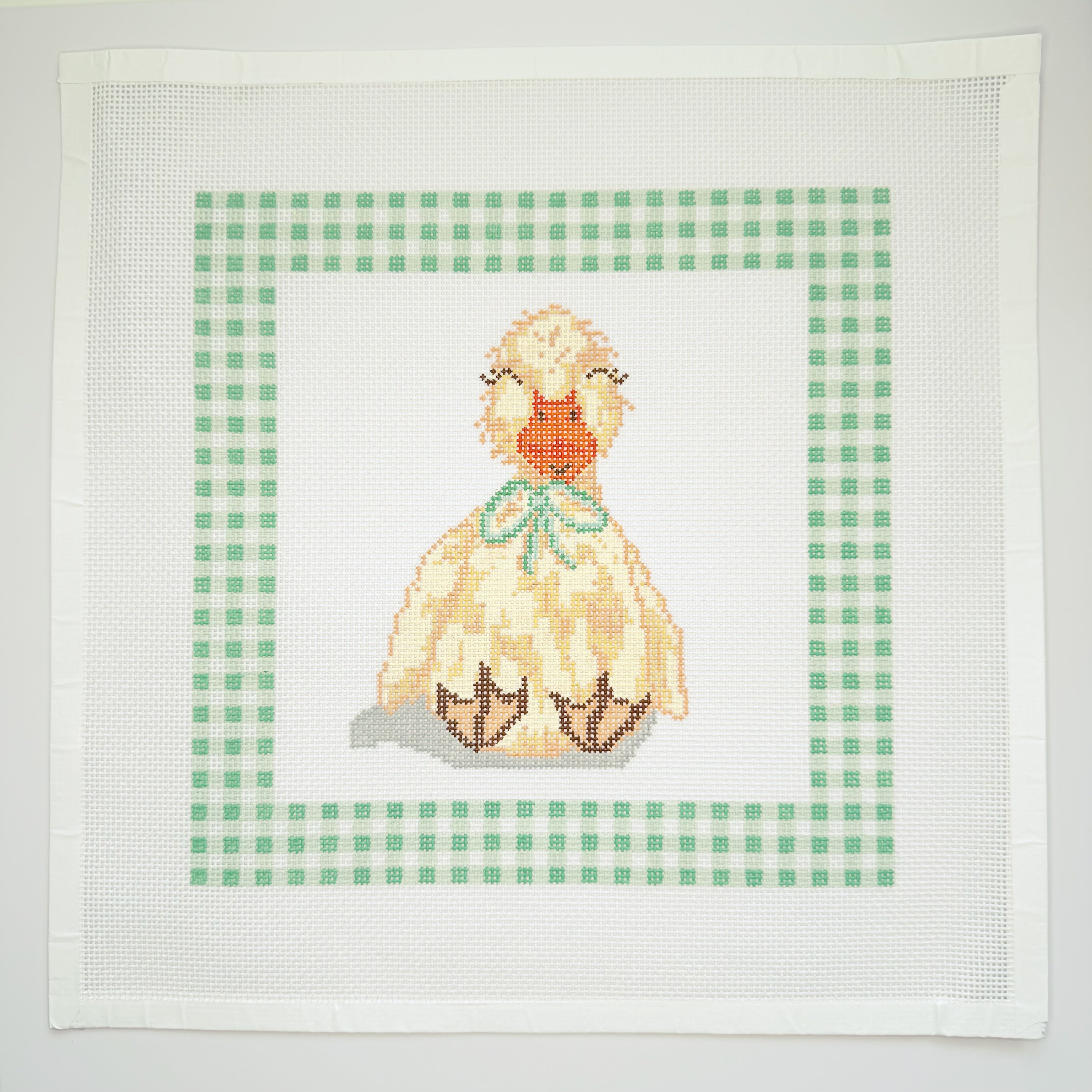 APBA15 - Duck Lovey with Green Gingham Border