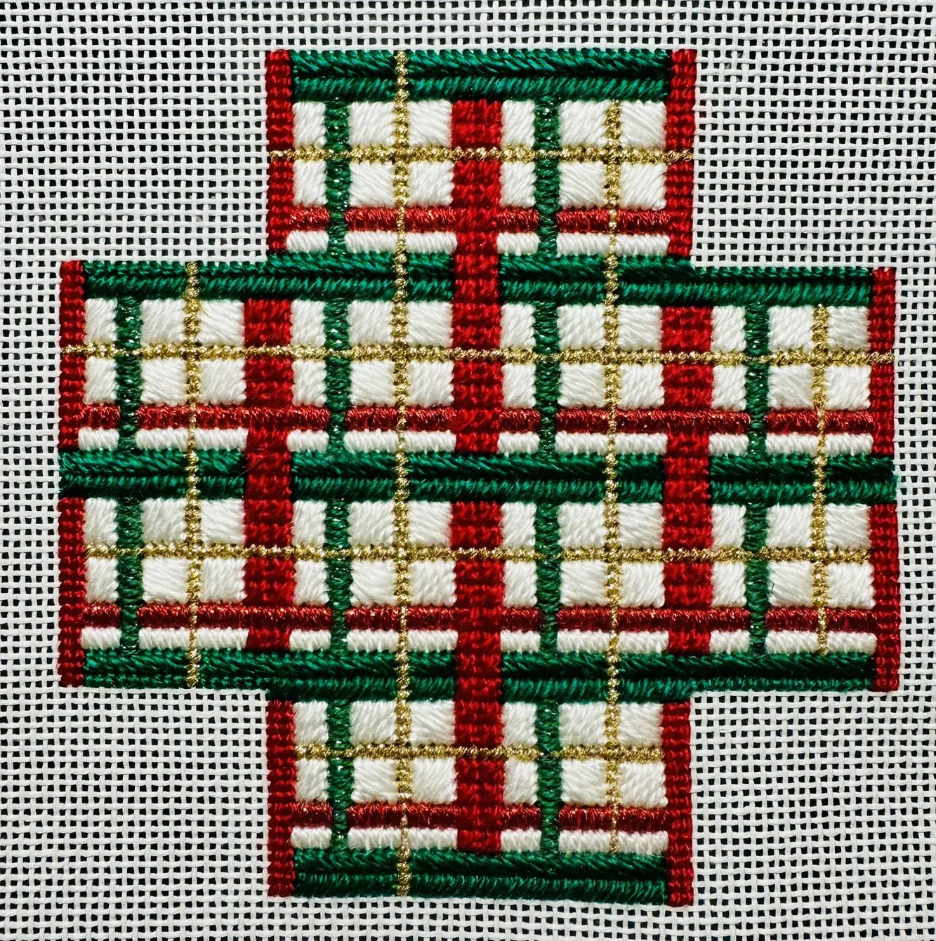 Red Green Plaid 3D package with stitch guide