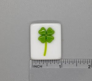 Four Leaf Clover Fused Glass Needleminder